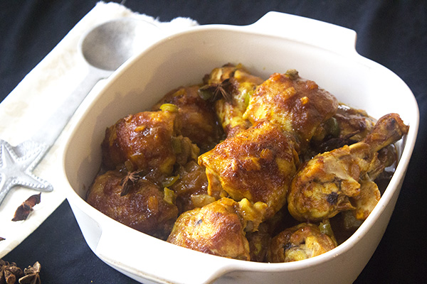 Curry Roasted Chicken with Star Anise - aninas recipes