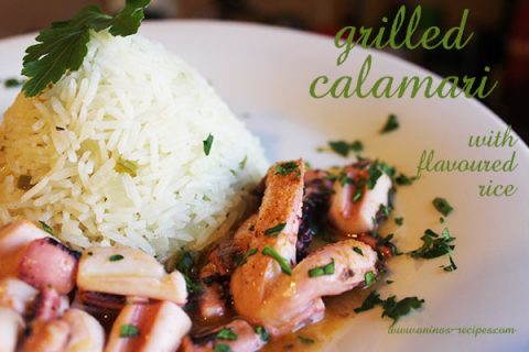 Grilled Calamari with Flavoured Rice - aninas recipes