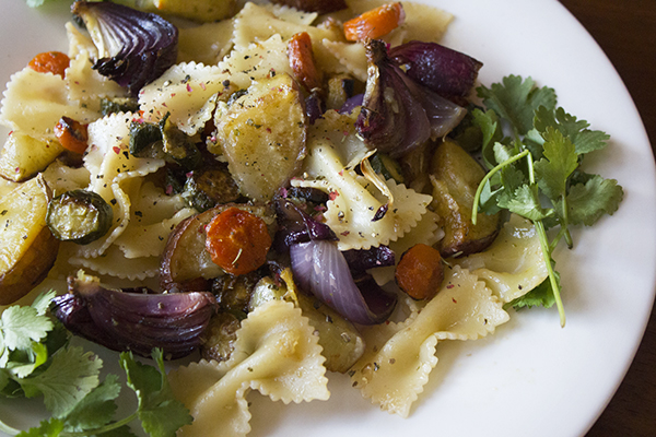 Roasted Vegetables with Farfalle - aninas recipes