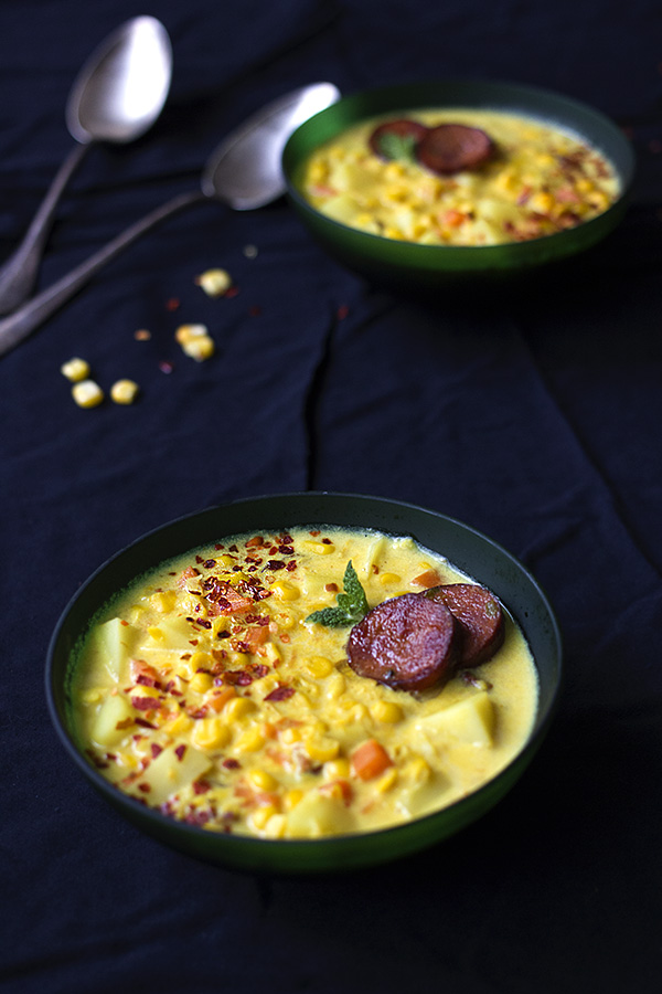 Corn and Chorizo Chowder - aninas recipes