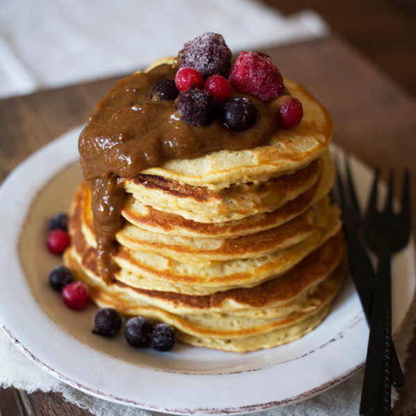 Vegan Chickpea Pancakes with Date Caramel - aninas recipes