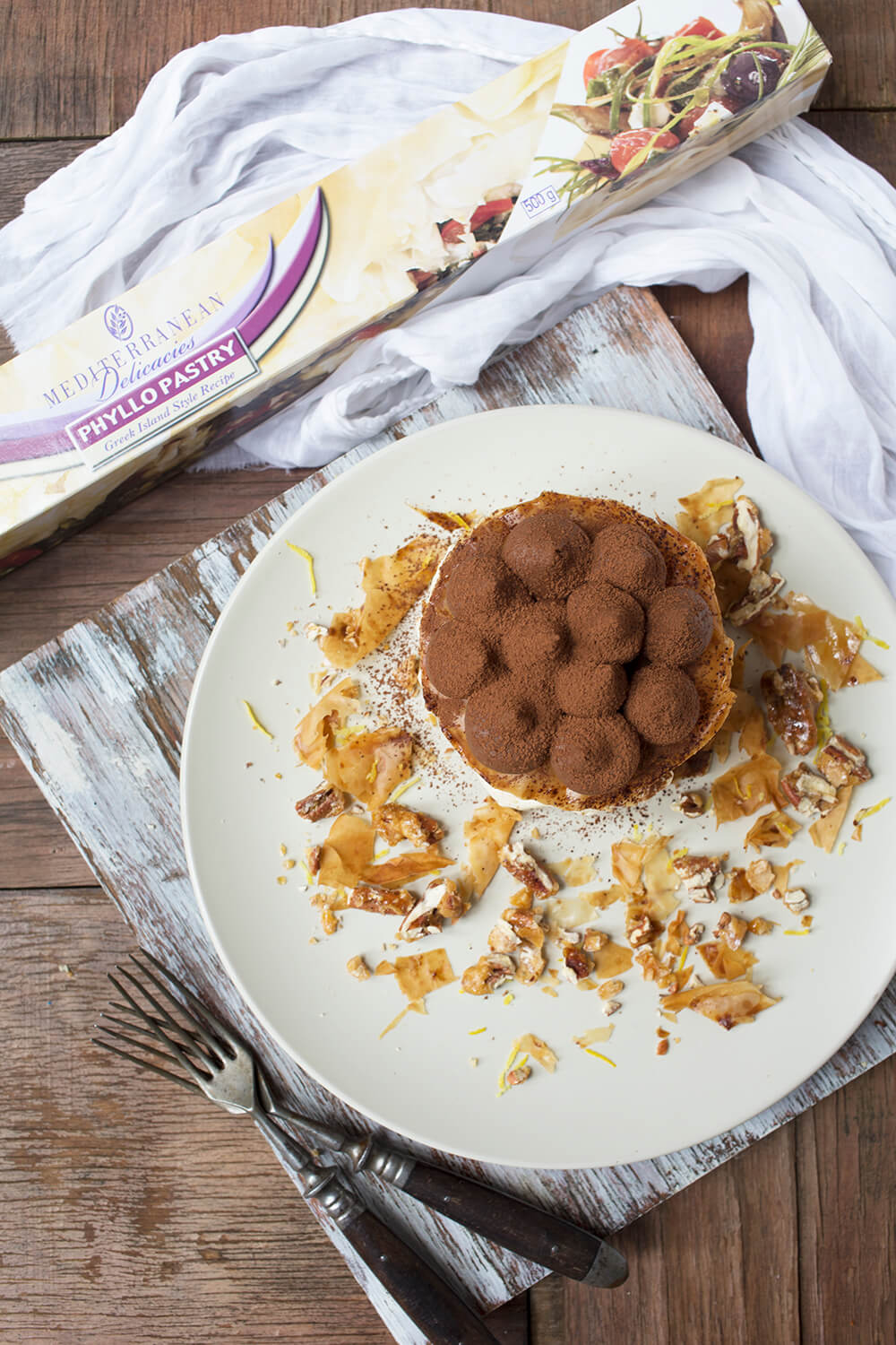 Vegan Choc Mousse and Citrus Cream Phyllo Stack - aninas recipes