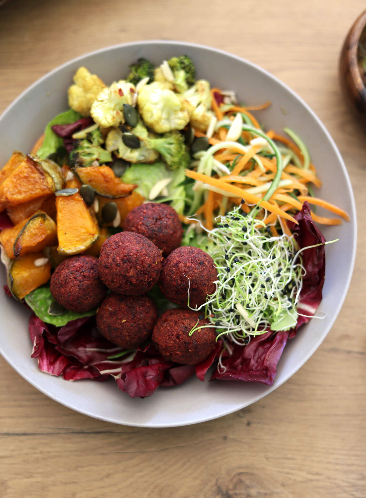 Easy Beetroot Falafel Veggie Bowl - aninas recipes